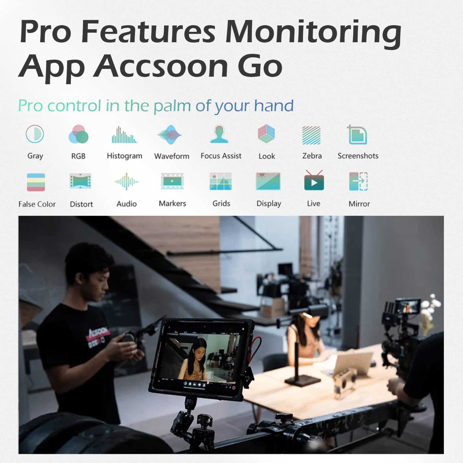 Accsoon CineView Quad Multi-Spectrum Wireless Video Transmission System 2.4GHz + 5GHz 60ms Latency 500 ft/150m Transmission Range SDI & HDMI Monitor Up to 4 iOS or Android Devices for Live-Streaming