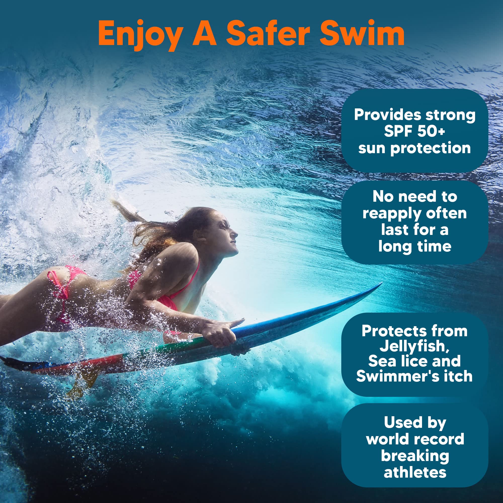 Safe Sea Jellyfish Sting-Blocking Sunscreen for Kids, SPF 50+ Lotion 4oz, Waterproof, Biodegradable, Coral Reef-Safe β Body and Face Sunscreen, Anti-Jellyfish and Sea-Lice sting protection.
