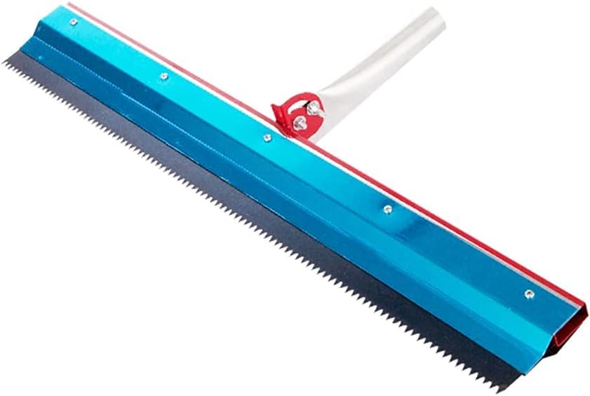 Aitoserlea Stainless Steel Notched Squeegee Epoxy Cement Scraper Painting Coating Self Leveling Flooring Gear Rake Construction Hand Tools (Scraping Teeth Height 5MM)