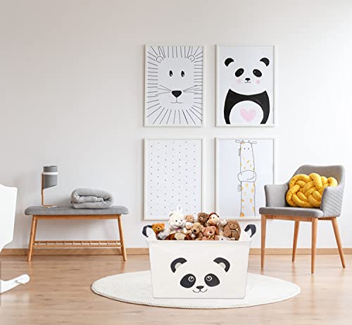 TIBAOLOVER Rectangular Kids Storage Basket Gift Basket Baby Storage Basket Cute Kids Toy Storage Bin Organizer Shelf Book Basket Room Decor(PANDA)