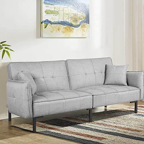 BestMassage Futon Sofa Bed Couch Bed Sleeper Sofa Folding Sofa Small Sofa Convertible Sofa for Living Room and Home Office Furniture