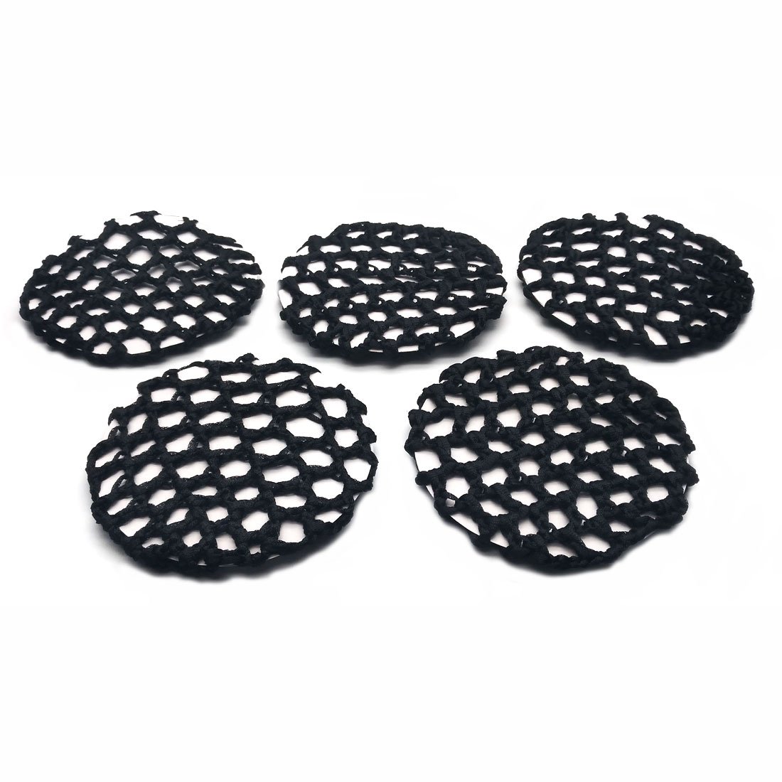 GARASANI 5 Pack Women Ballet Dance Skating Snoods Hair Net Bun Cover Black (Bold mesh)