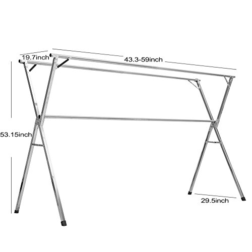 GENE KELLY Clothes Drying Rack for Laundry Free Installed Space Saving Folding Hanger Rack Heavy Duty Stainless Steel