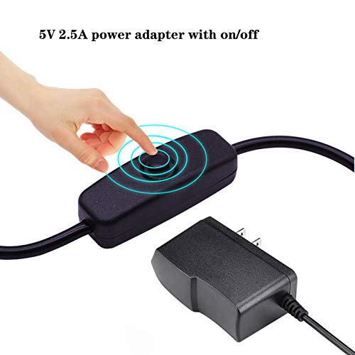 5V 2.5A Micro USB Raspberry Pi 3 Power Supply Adapter for Pi 3, Pi 2, Model B, Pi Zero, Pi Model A A+, Model B B+, Cable Cord with On/Off Switch