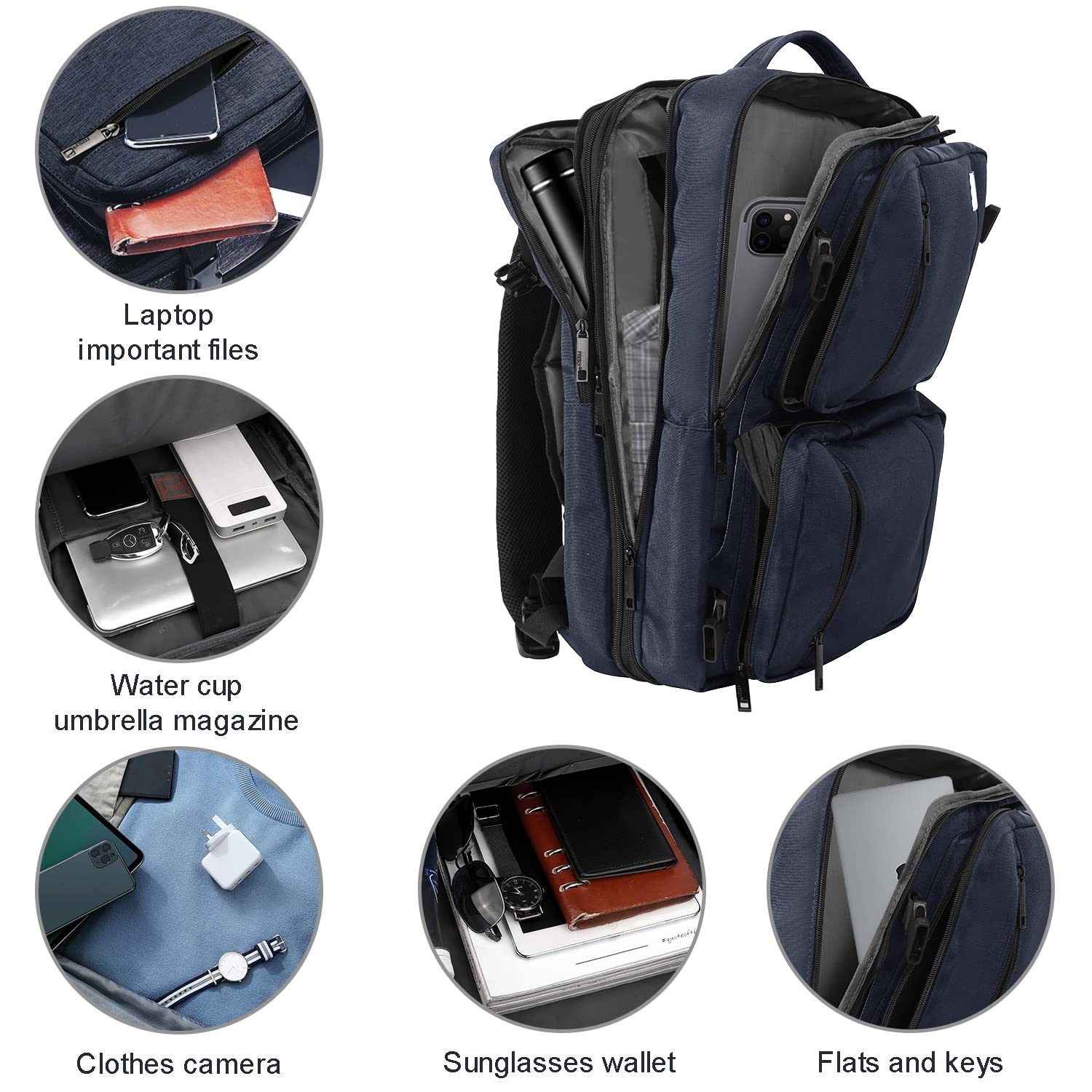 AGUI'S SUMMER Travel Backpack, Extra Large Laptop Backpacks, Water Resistant College Bookbag Business Work Bag Fits 17 Inch Computer
