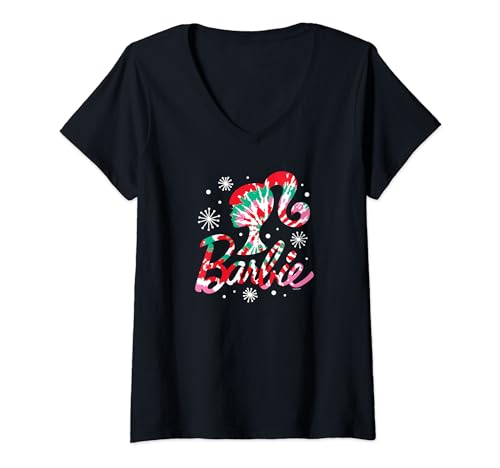 Barbie - Barbie Holiday Tie Dye Logo V-Neck T-Shirt