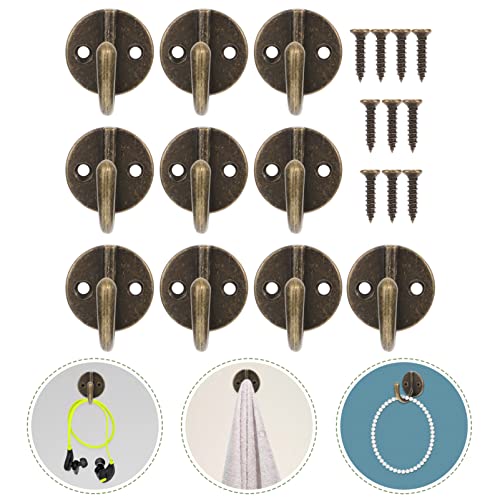 Angoily Wall Mount Clothes Rack 10pcs Bathroom Towel Hook Coat Hook Racks Alloy Clothes Hanger Classic Heavy Duty Wall Mounted Metal Hook Pothook for Garage Kitchen Door Wall Hanger Hooks