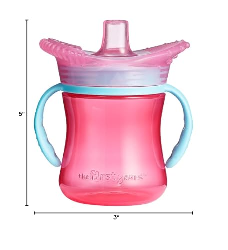 The First Years SenseAbles Teethe-Around Silicone Sensory Trainer Cup, 7 oz - Pink