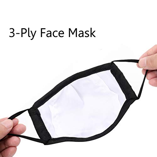 5 Pack Kids Reusable, Washable Black Facial Cotton Covering Children for Cycling Travel Outdoors Includes 10Pcs Filters