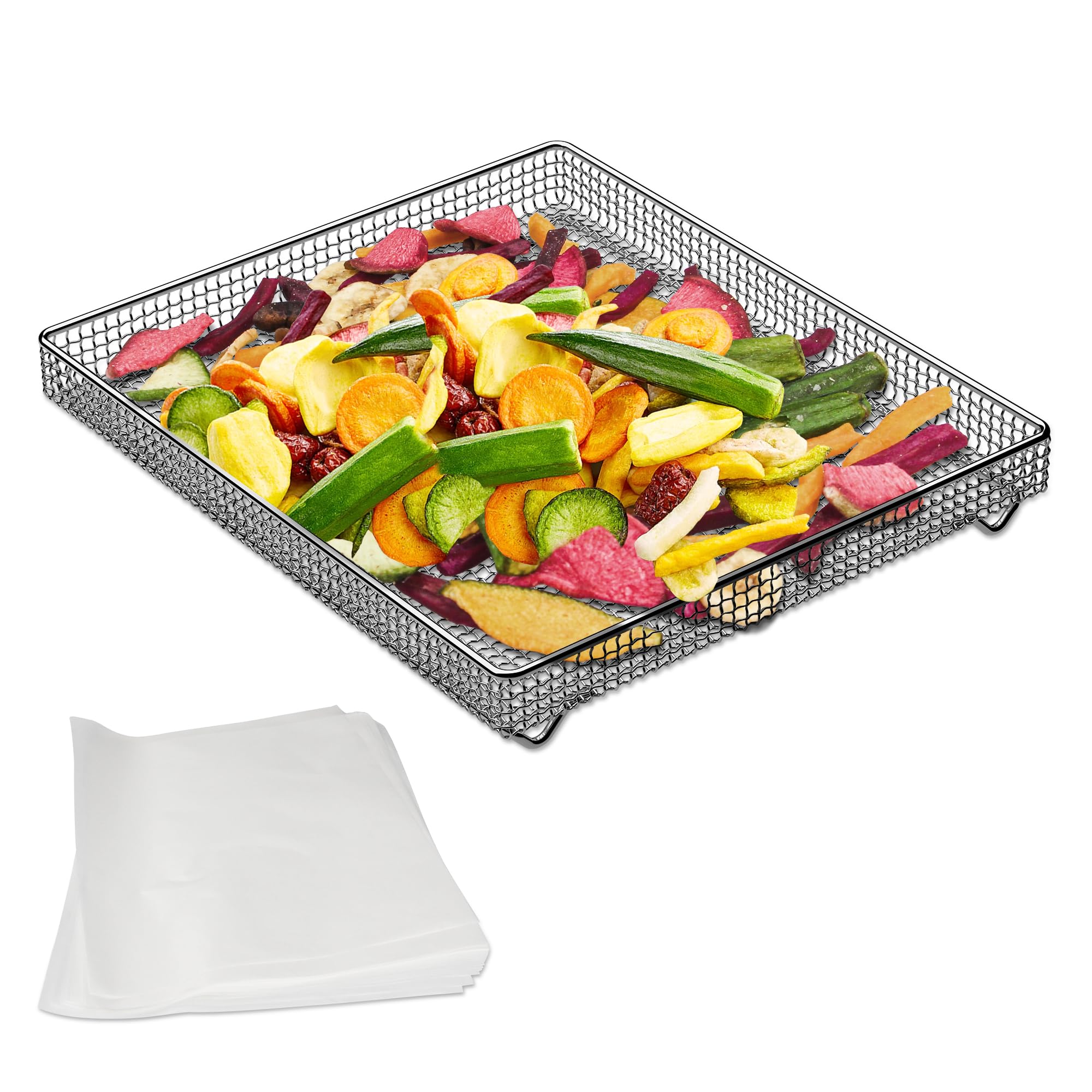 Air Fryer Basket for Oven, 304 Food-Grade Stainless Steel Wire Rack, Cost-Effective and 13.5 * 11.2in Large Size Oven Accessories, Cooking and Baking for Convection Toaster Oven