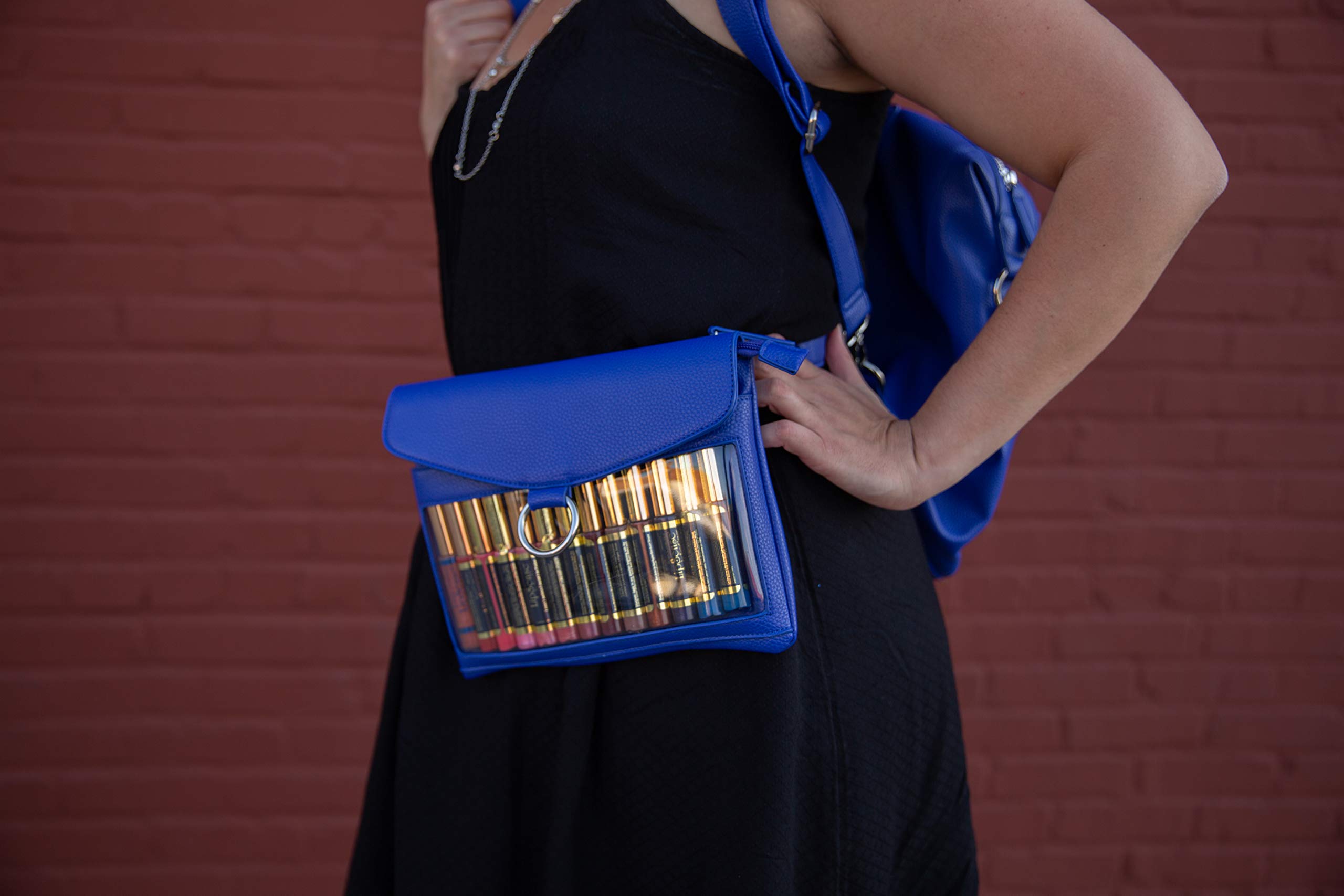 5 In 1 Backpack WOW Display Bag Tote With Detachable Crossbody Bag (Royal Blue - Gold Hardware)