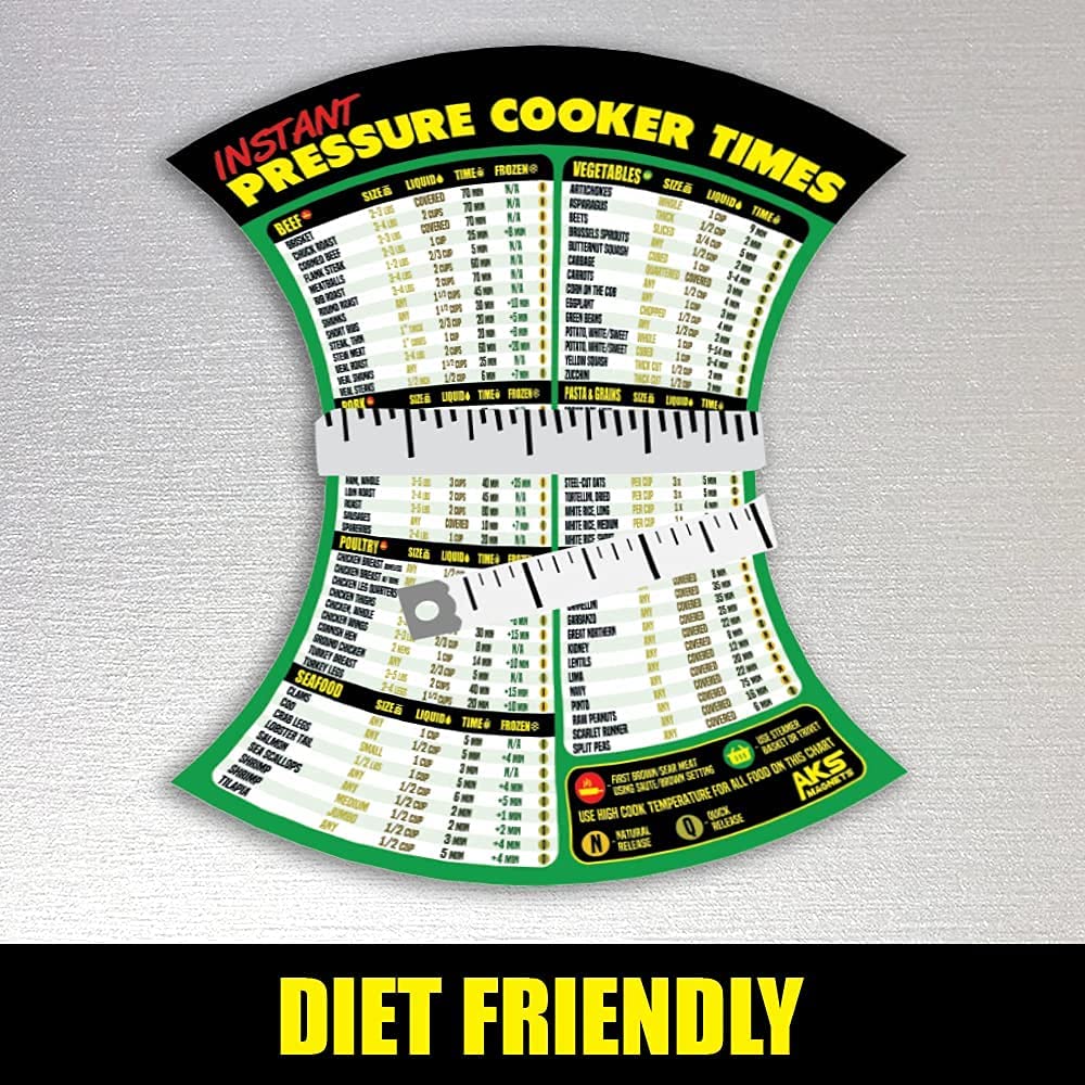Air Fryer Cooking Times and Instant Pot Magnetic Cheat Sheet Combination Bundle - Extra Large Easy to Read 11β x 8.5β Reference Guides for Air Frying and Instant Pot Pressure Cooking