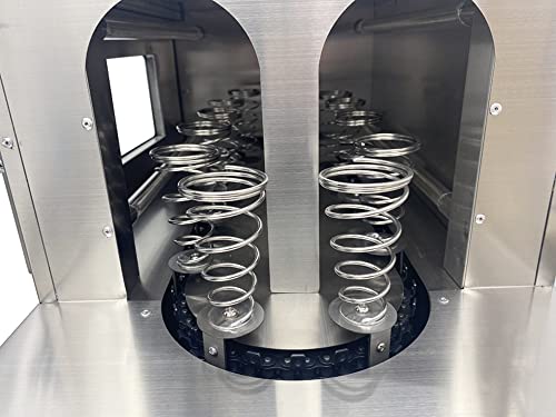 EQCOTWEA 1800W Commercial Electric Rotational Pizza Cone Oven with 12pcs Stainless Steel Cone Bases 110V Ajustable Temperature with Removable Tray for Use with Pizza Cone Forming Machine