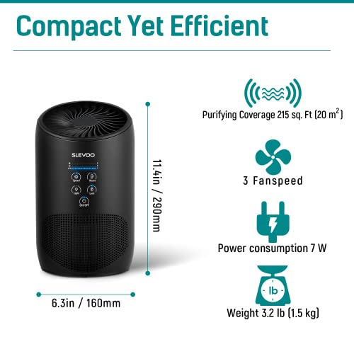 BS-03 Air Purifiers for Home & H13 True HEPA Replacement Filter Compatible for BS-03 Air Purifier