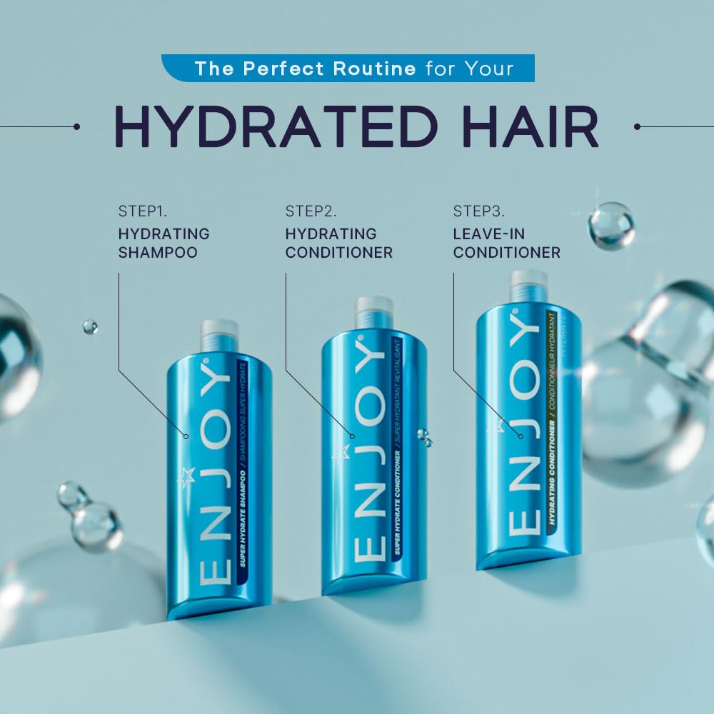 Enjoy Hydrating Shampoo 10.1 Fl Oz 300 mL | Eliminates Frizz & Detangles Dry, Brittle or Chemically Treated Hair | Color-Safe | pH 4.5-5.5 | Sulfate-Free