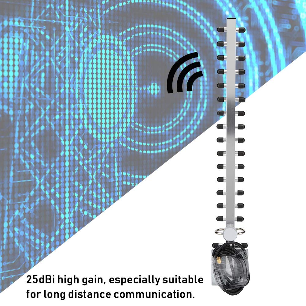 Yagi Antenna, 2.4G 25dBi High Gain Router Network Antenna, 1.5m Aluminum Alloy 16 Unit Directional Yagi Antenna