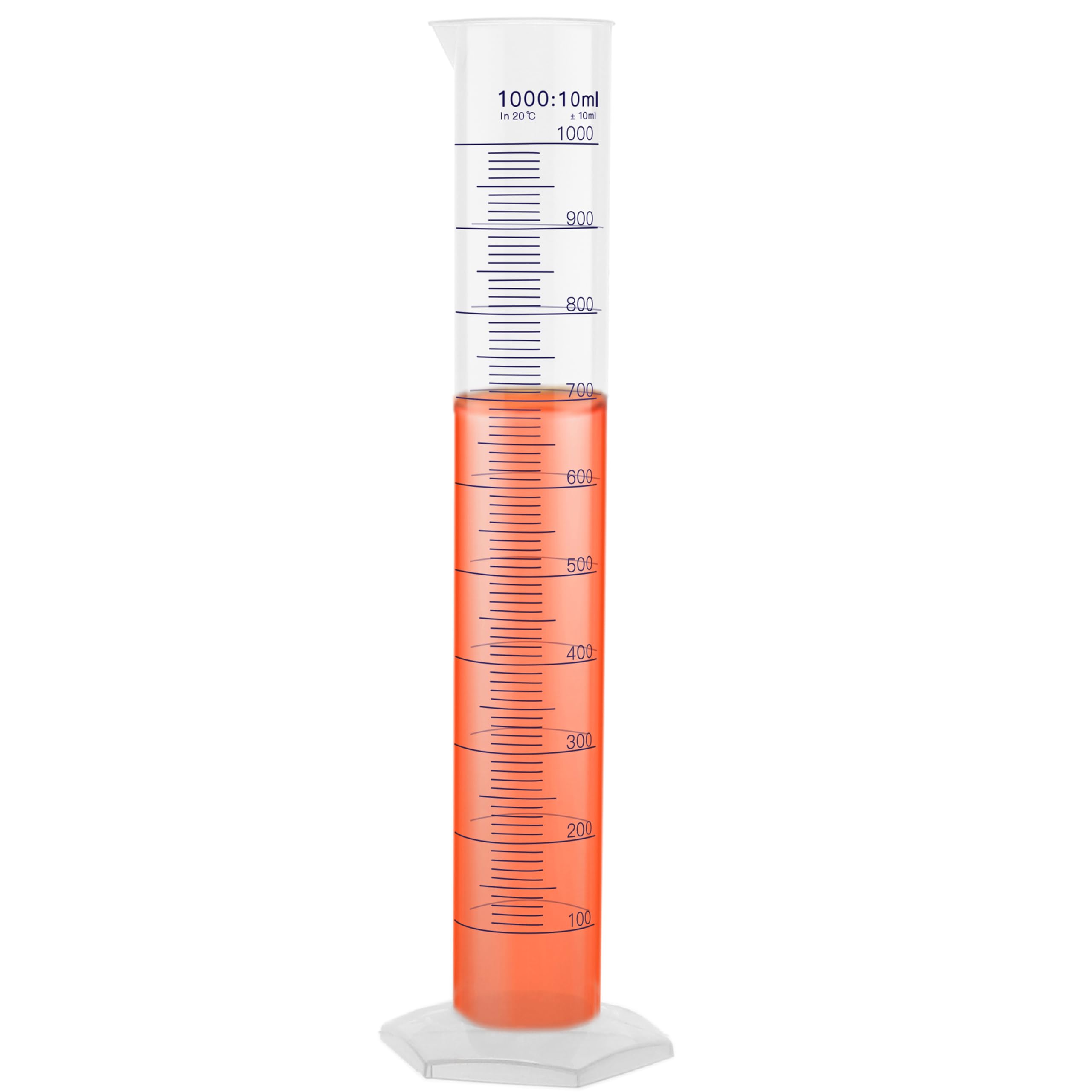 Economic Graduated Measuring Cylinder, 2pcs of Vol.500ml, PP material, with Blue Printed Graduation,MCP500A2