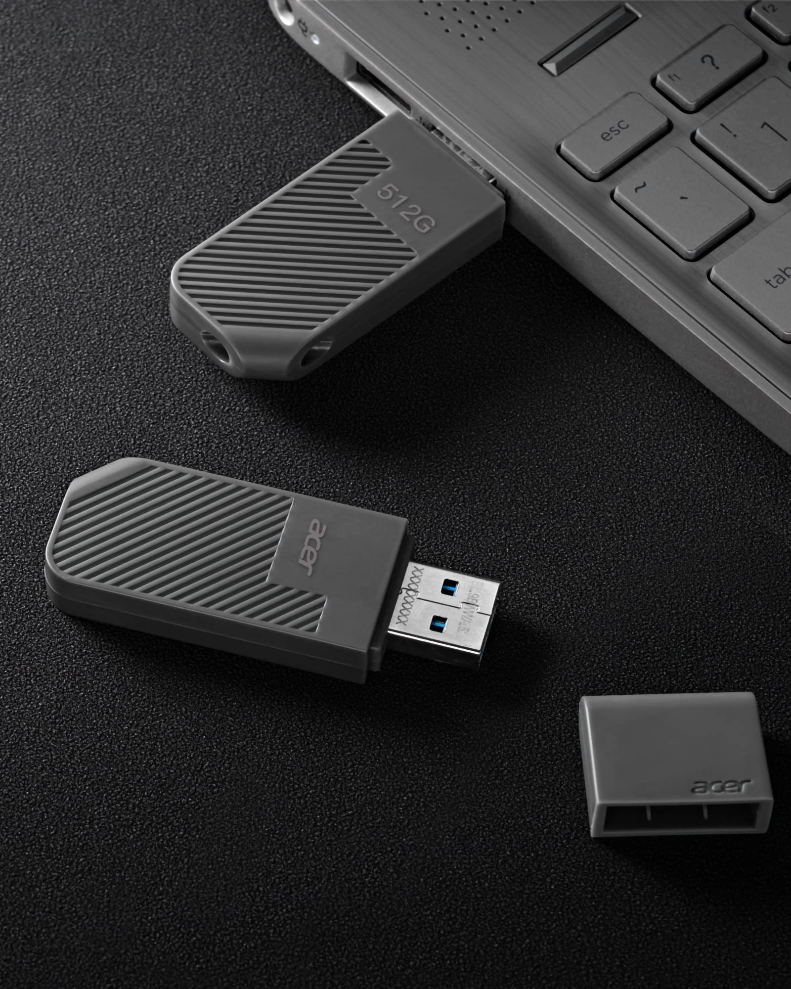 Acer UP300 512GB USB 3.2 Gen 1 Flash Memory Drive, Black - BL.9BWWA.529