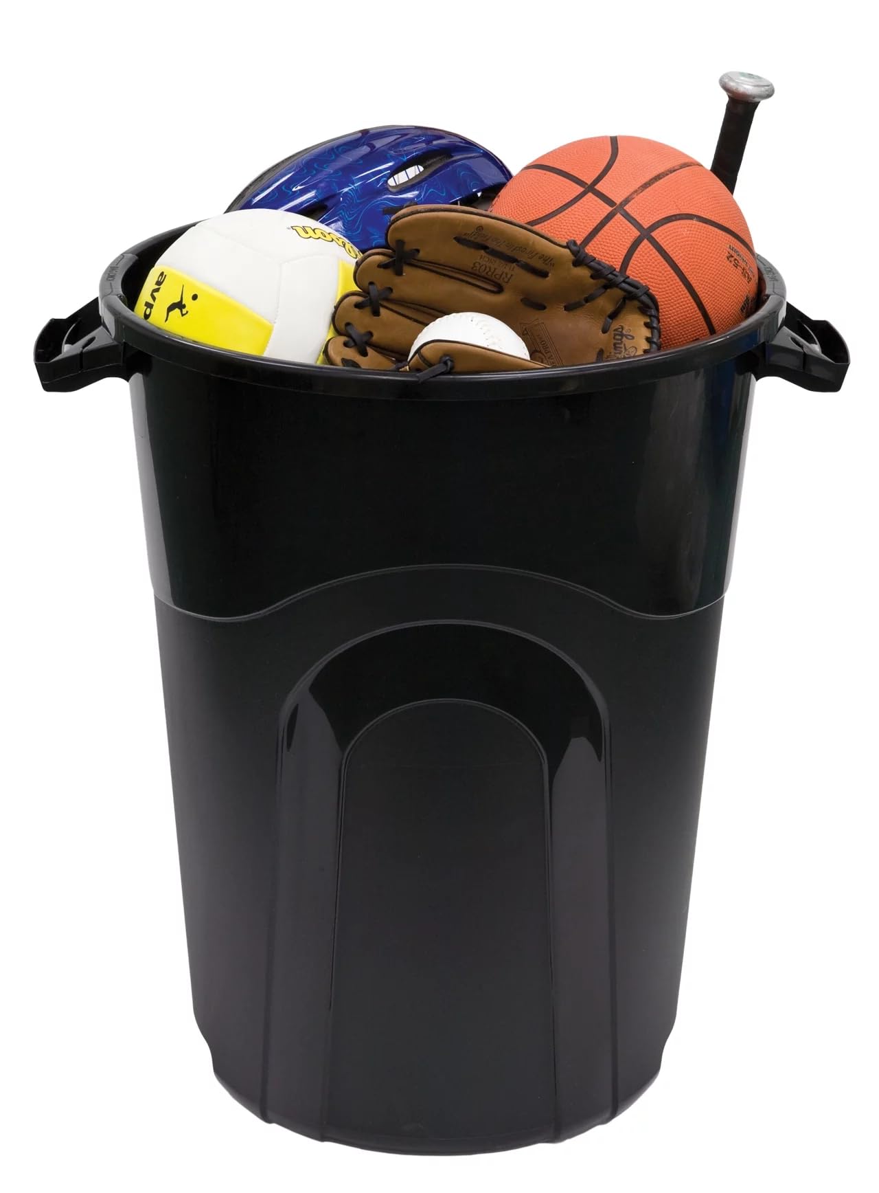 Akaccc 32 Gallon Heavy Duty Plastic Garbage Can, Included Lid, Indoor/Outdoor, Black
