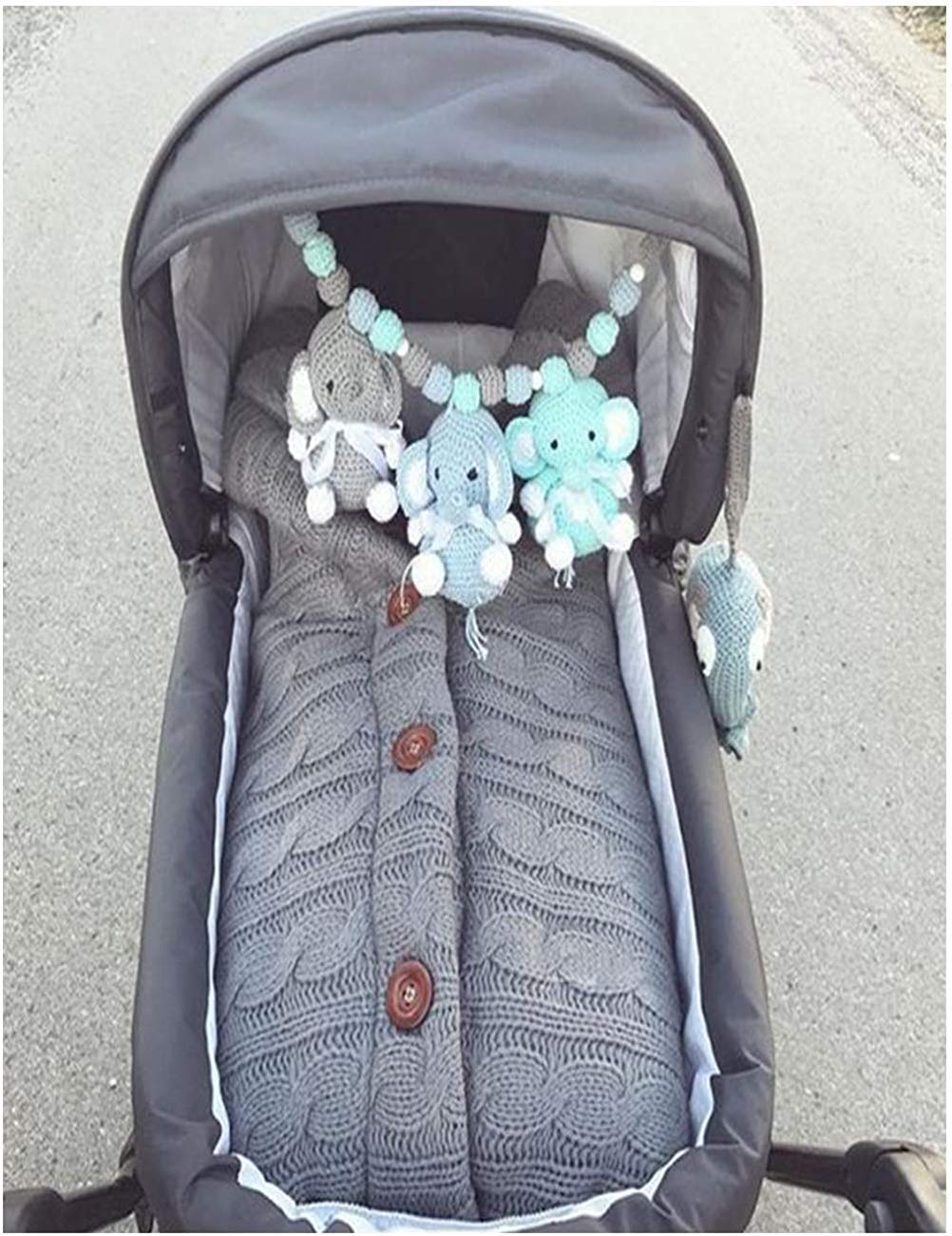 Unisex Babies Stroller Wrap Knit Sweater Blanket Newborn Baby Soft Thick Fleece Swaddle Blankets for Girls Boys