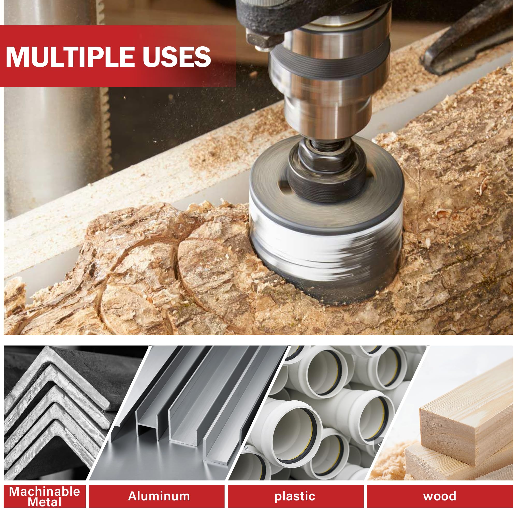 AIMLENTOOL 5 Pcs Countersink Drill Bit Set, 82 Degree 5 Flute High-Speed Steel Countersink Drill Bit with 1/4” Hex Shank, 1/4" to 3/4" Size for Machinable Metals, Wood, Carbon Steel, in Aluminum Case