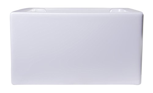 ALFI brand AB3618DB-W Smooth Thick Wall Fireclay Double Bowl Farm Sink, 36", White