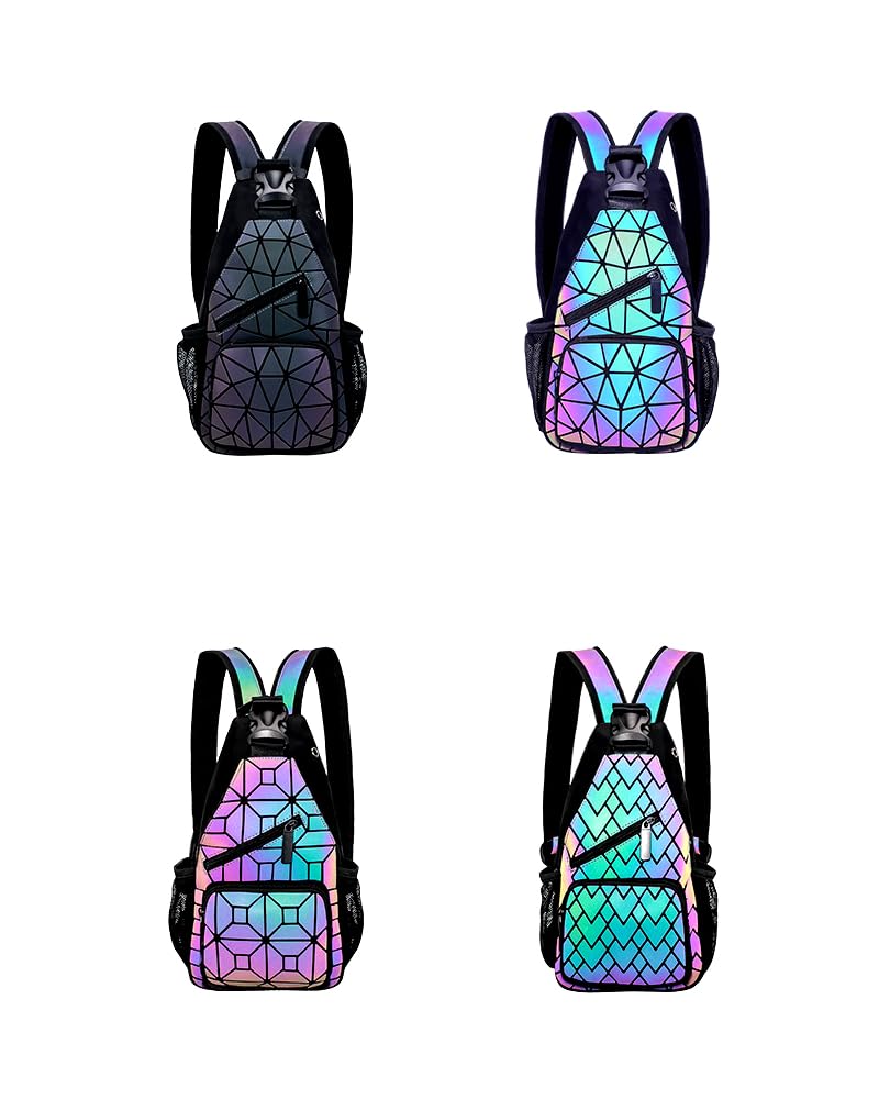 Chic Boutique De Mode Geometric Luminous Purses Handbags Holographic Crossbody Shoulder Bag (Backpack 3)