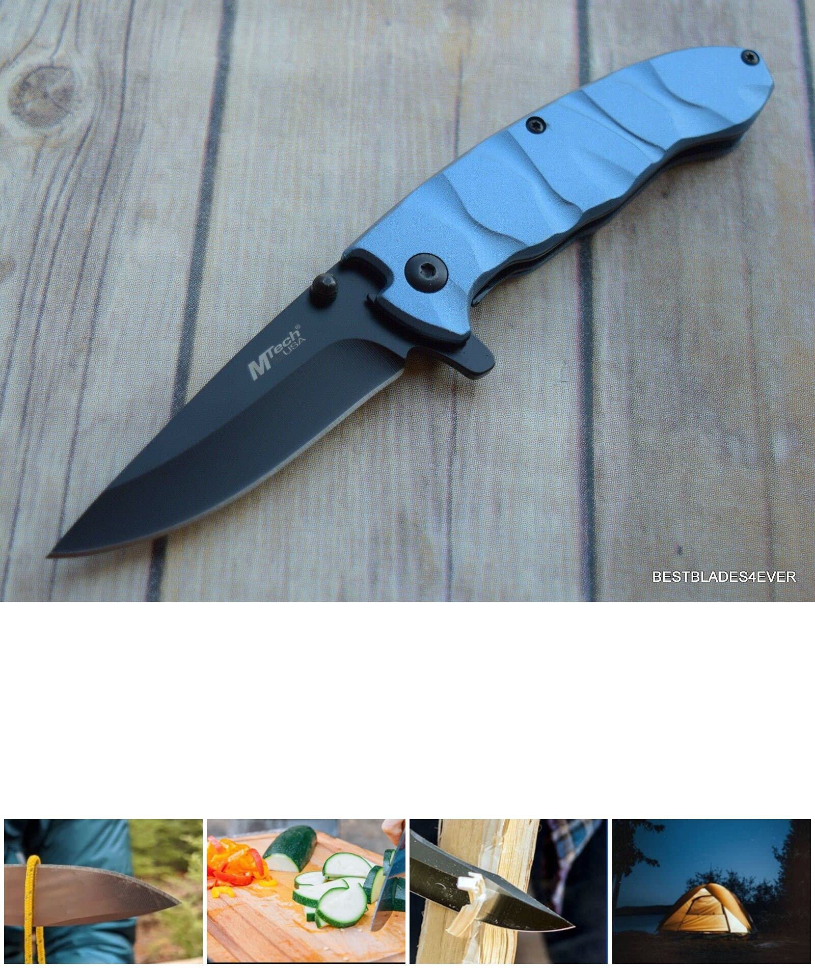 7 Inch Mtech Stainless Steel Open Folding Pocket Knife With Clip Outdoor Survival Hunting Knife for Camping by Survival Steel