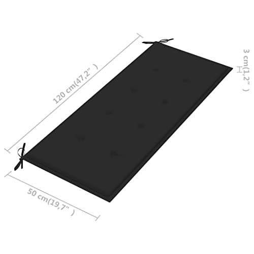 imasay Garden Bench Cushion Black 47.2"x19.7"x1.2"
