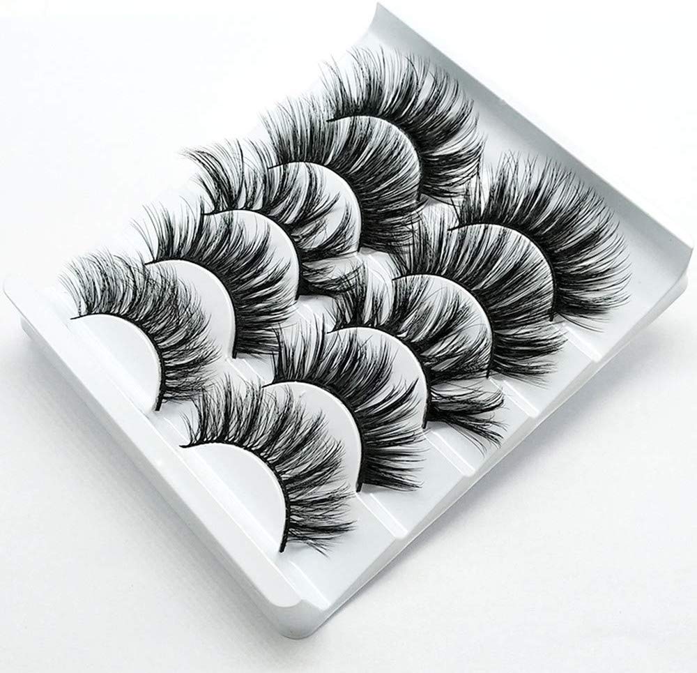 5 Pairs Faux 3D Mink Lashes Multipack,False Eyelashes Natural Soft False Eyelashes Pack for Makeup Eyelashes Extension(3D-Mix)