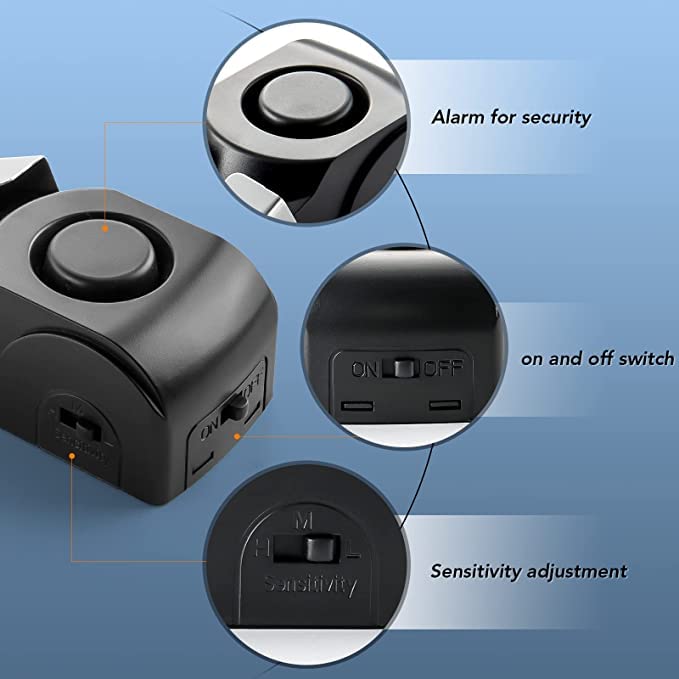 ADONIY Security Door Stopper – with 120dB Alarm, 3 Sensitivity Levels, Portable, No Installation Required, for Hotel, Dorms, Airbnb, Hostel, Home and Apartment (Pack of 2)