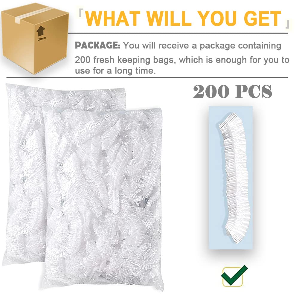 HangYu 200Pcs Plastic Bowl Covers Elastic Wrap Cover Fresh Keeping Bag Bread Bowl Cover Sourdough Cover Banneton Covers for Proofing Rising