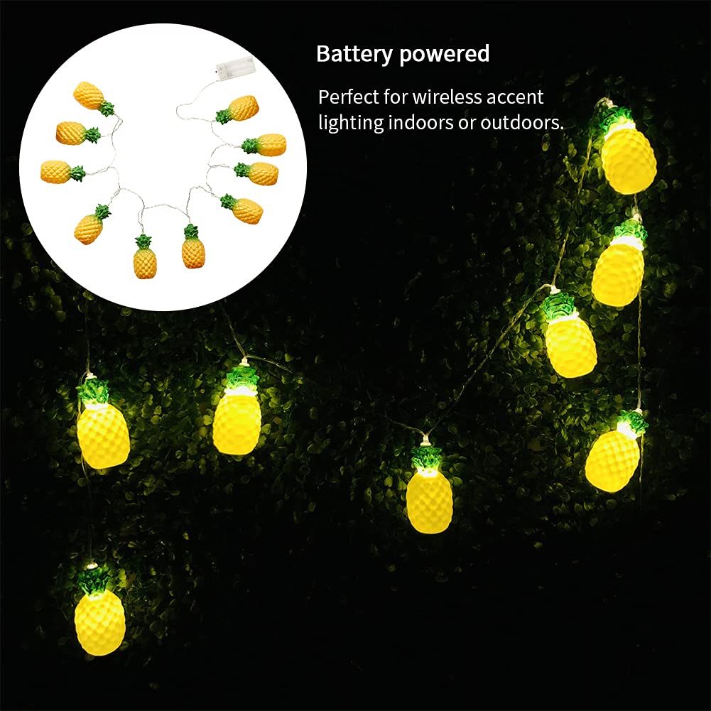 CALIDAKA Fruit String Lights, 10 LED Flashing String Battery Powered Indoor Outdoor Lighting Lamp for Wedding Home Birthday Garden Yard Patio Party Decorations (Pineapple)