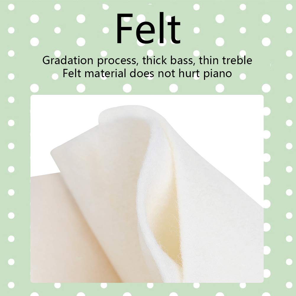 CALIDAKA Piano Muffler Piano Mute Rail Felt Strip Piano Muffler Felt Tapered Durable Soft Non-Fading for to Gradient Process, Thick Bass, High Pitch Thin, Sound Weakening