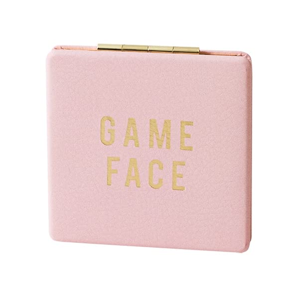 Alice Scott Portico Designs Compact Mirrors London Small Cosmetic Mirror, 2.8" x 2.8", Game Face