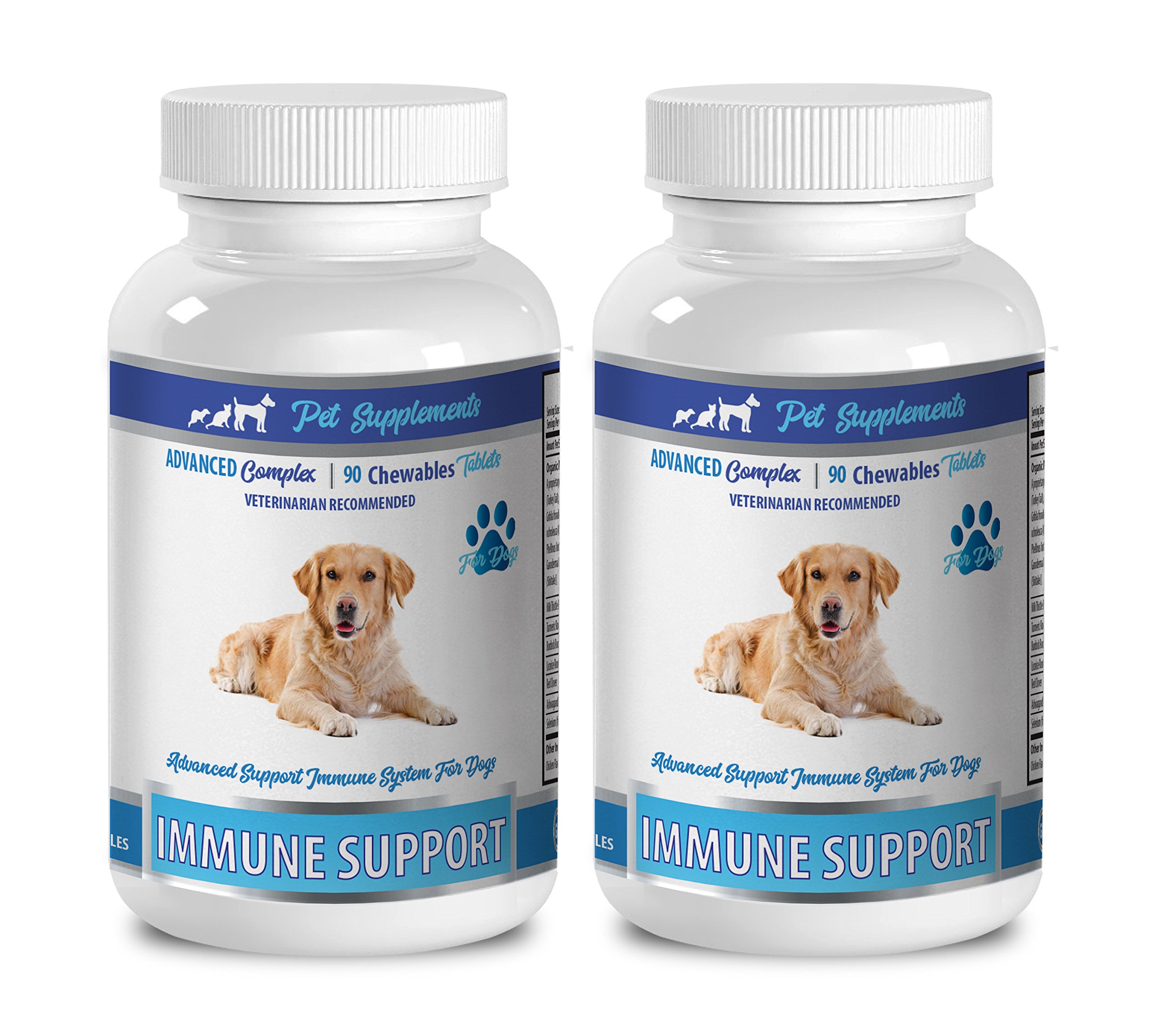 antioxidant Dog Treats - Advanced Immune System Support - CHEWABLE - for Dogs - Dog Supplements for Skin and Coat - 2 Bottle (180 Chews)