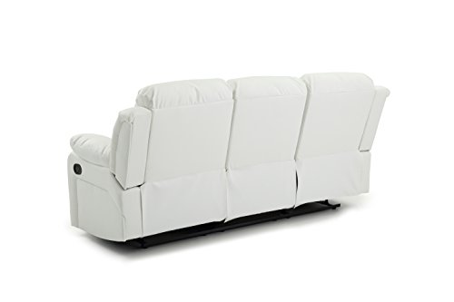 Glory Furniture Reclining Sofa White Faux Leather