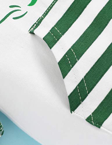WALSONER My First St Patrick's Outfit Baby Boy Stripe Hooded Romper Bodysuit St.Patrick's Day Clothes 6-9 Months