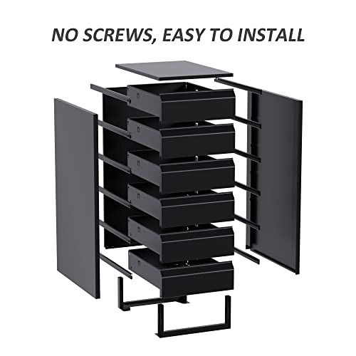 Aobabo 6 Drawer Chest Storage Cabinet Used Under Desk, Modern Floor Storage for Office Living Room Bedroom,6-Layer Vertical Drawer Cabinet for Home&Office…