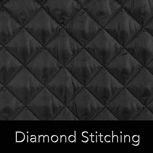 Bread Maker Cover, Cotton Quilted Diamond Stitching Bakeware Protector,Kitchen Toaster Appliance Dust Cover, Machine Washable(Black, 17"x11"x15")