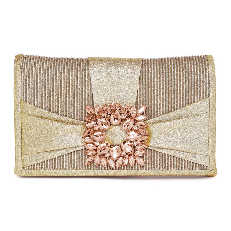 Aheli Clutch Women's Purse Bridal Bag for Casual Detachable Strap Evening Sling Bag Rose Gold Gift for Women