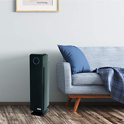 Germ Guardian AC5300B 28” 3-in-1 True HEPA Filter Air Purifier for Home, Large Rooms, UV-C Light Kills Germs, Filters Allergies, Smoke, Dust, Pet Dander, & Odors, 5-Yr Wty, GermGuardian, Black