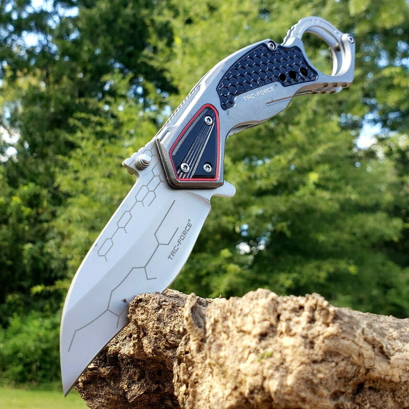 8" Gray Karambit Open Folding Pocket Knife Outdoor Survival Hunting Knife for Camping by Survival Steel