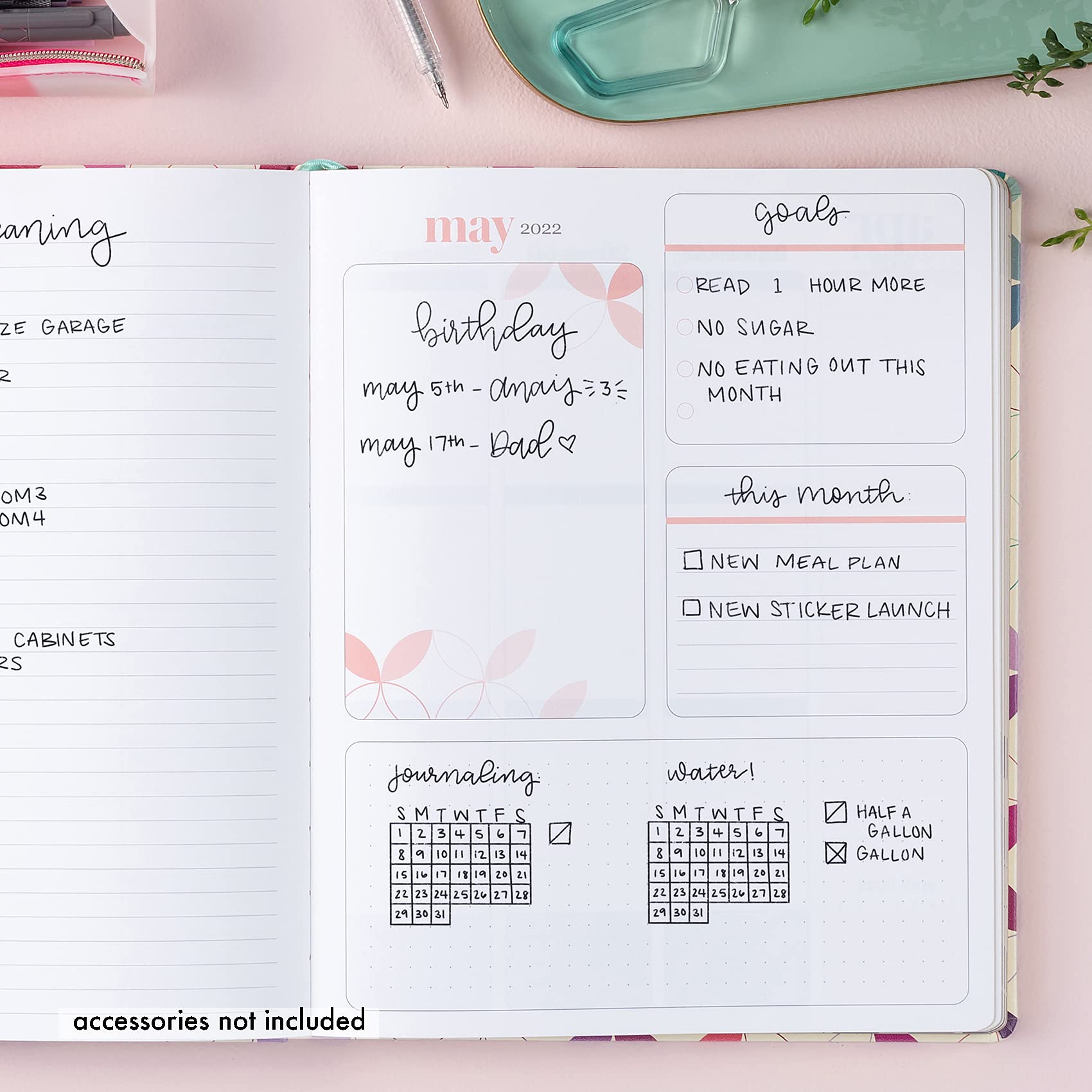 8” x 10” 12 Month Soft Bound Life Planner ( Jan 2022 – Dec 2022 ) – Colorful Mid Century Circles Cover + Mid Century Circles Interior Pages. Vertical Weekly and Monthly Agenda by Erin Condren