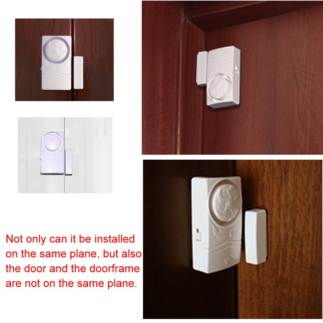 Wireless Home Security burglar alarm, Magnetic Sensor Door Window Alarm, Super Loud 110dB, Pool Door Alarm for Kids Pack of 4