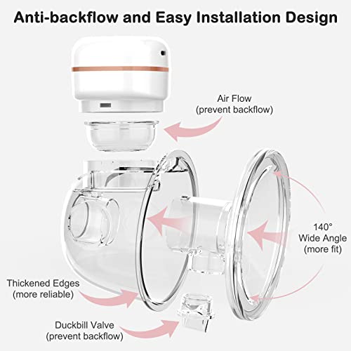 Breast Pump, Hands Free Breast Pump,Wearable Breast Pump, Electric Breast Pump 3 Mode & 9 Levels, 25mm Flange, 2 Pack