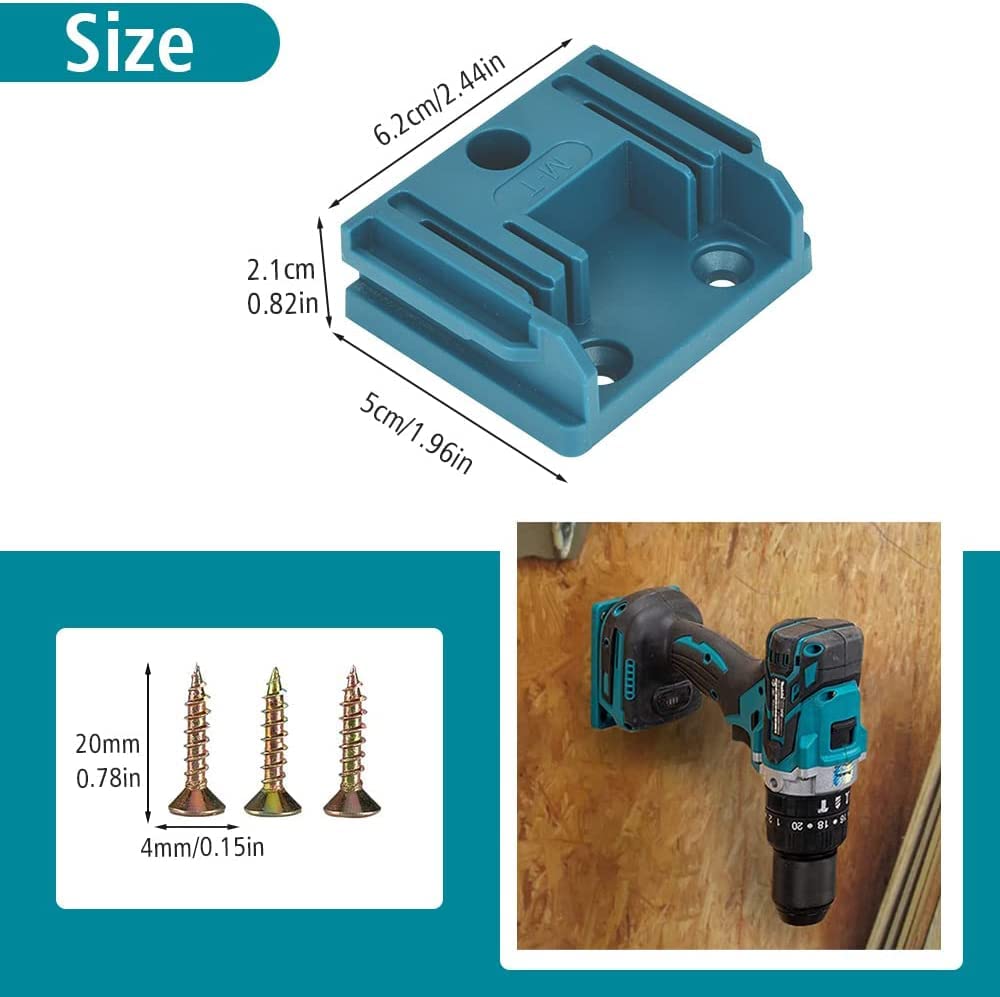 5 Packs Tools Drill Mount Holder,Lithium Battery Power Tool Storage Seat Scratch-Type Wall-Mounted Tool Rack Is Suitable For 14.4-20V Makita Tool Holder Dock Hanger with Screws