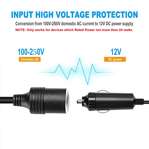 ABLY AC to DC Converter 2A 24W Car Cigarette Lighter Socket 100-250V to 12V AC/DC Power Adapter for Car Charger MP3 Player Car Telephone Automotive Razor etc.