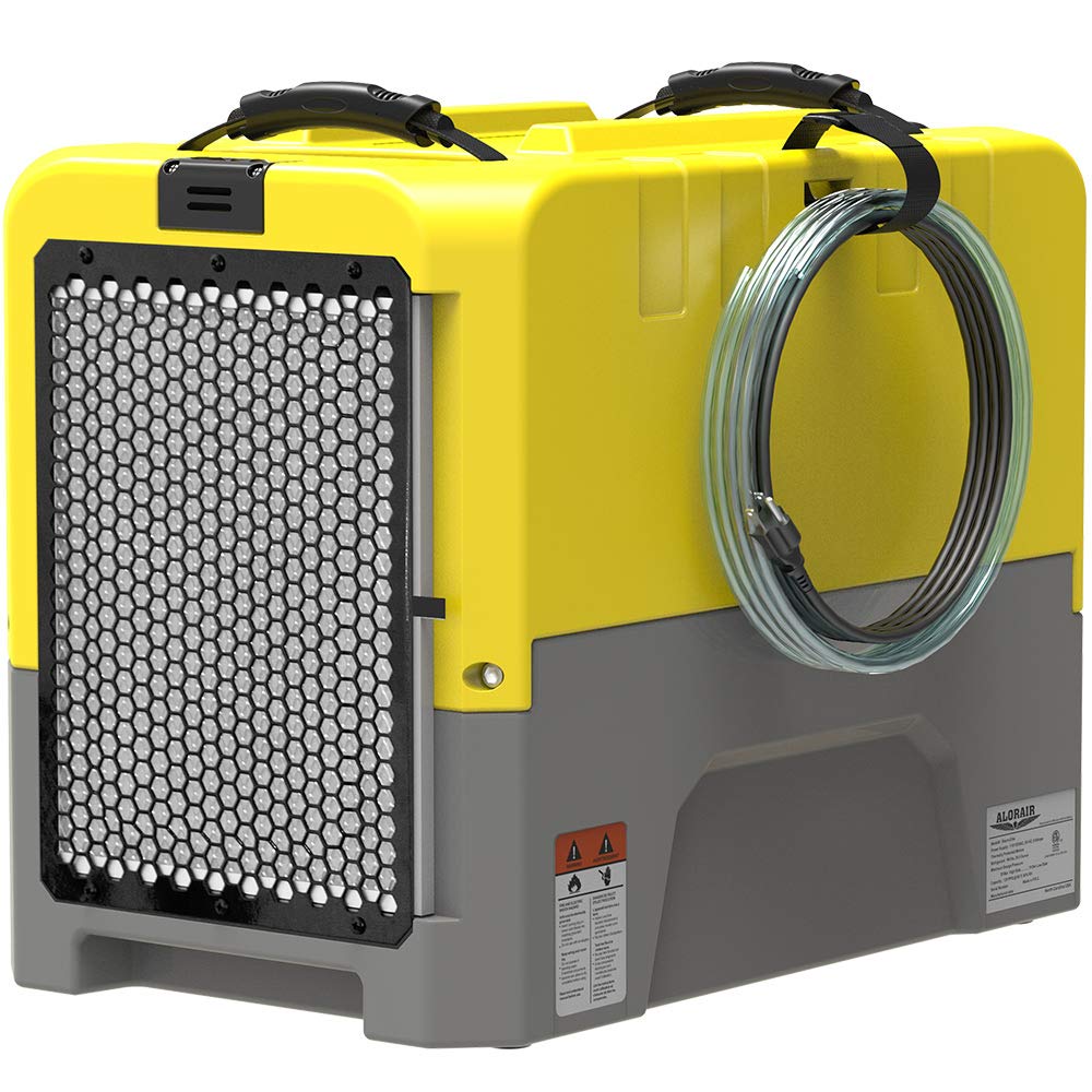 ALORAIR 180 PPD Commercial Dehumidifier with Pump Drain Hose, LGR Dehumidifiers for Basement Warehouse & Job Sites, Crawl Space Dehumidifier for Water Damage Restore, 5-Year-Limited Warranty, Yellow