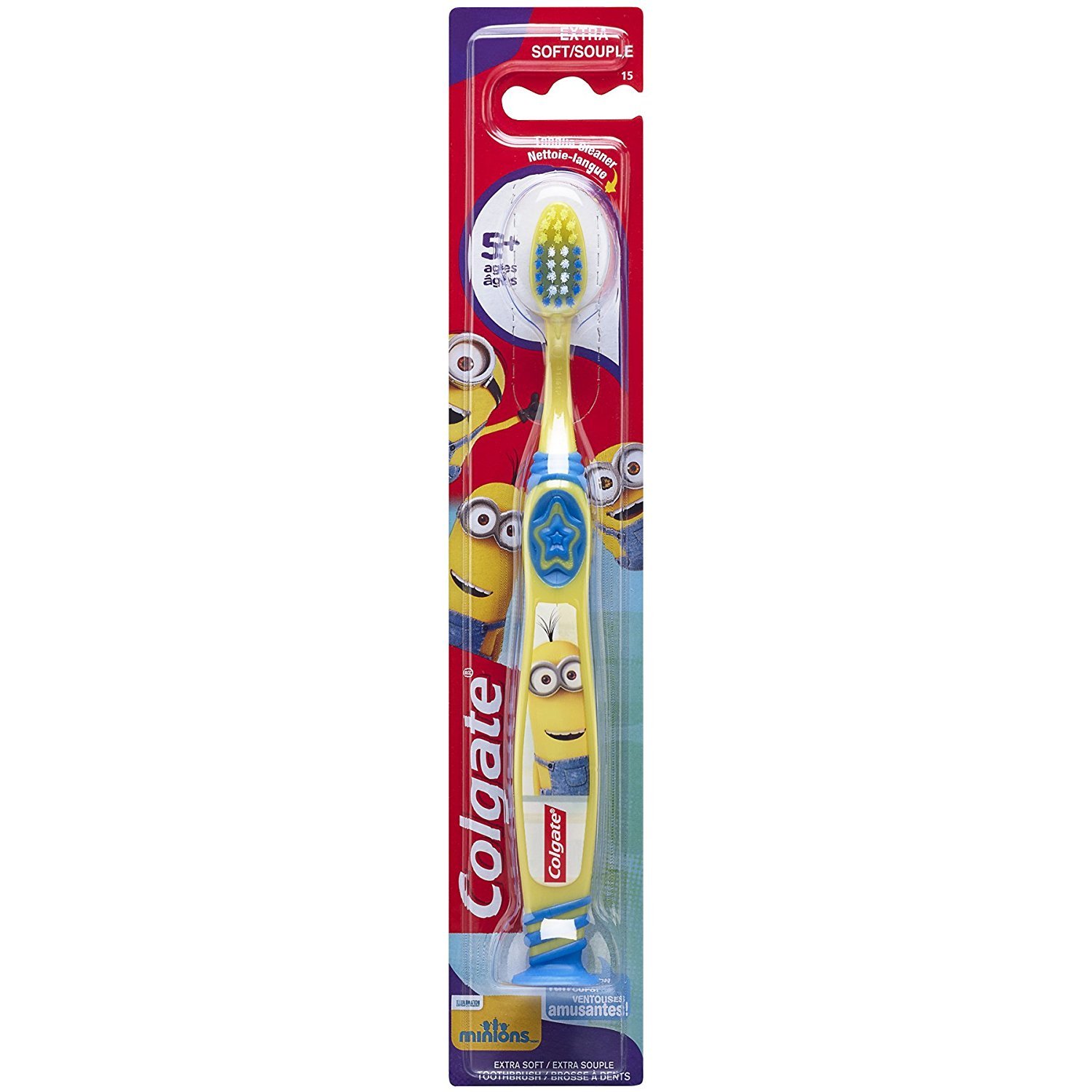 Colgate Kids Extra Soft Toothbrush with Suction Cup, Minions, 1 Count